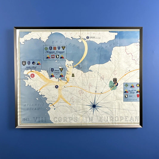 1945 VIII Corps WWII Route Map