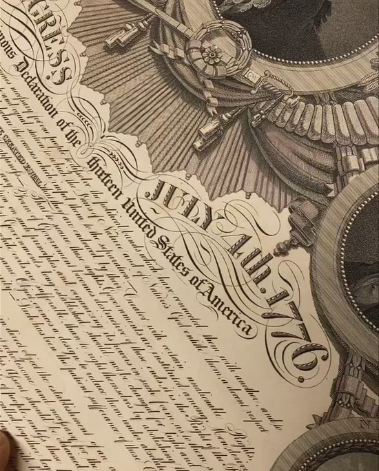 Historic "Declaration of Independence" engraving by publisher John Bin ...