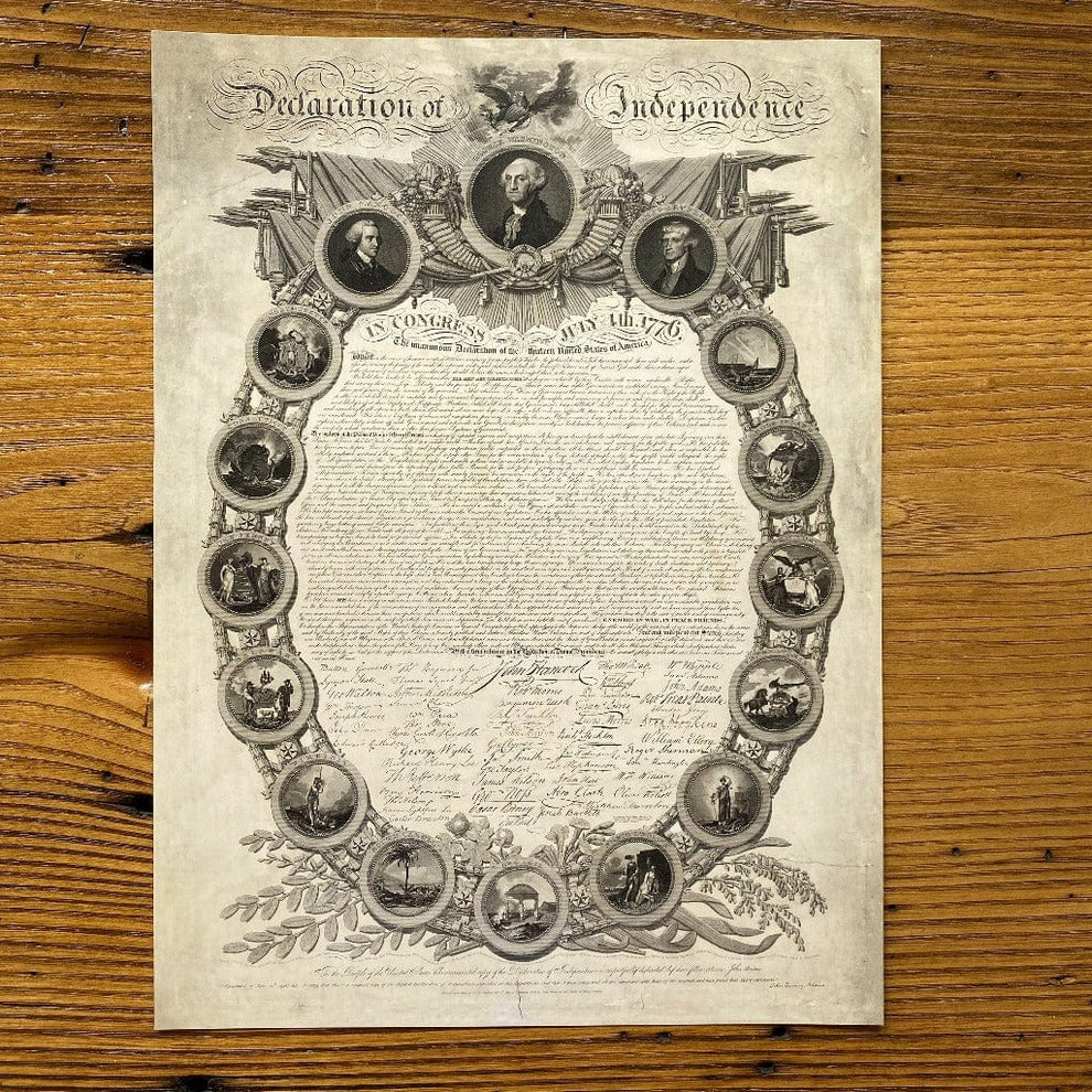 Historic "Declaration of Independence" Engraving by publisher John Bin ...