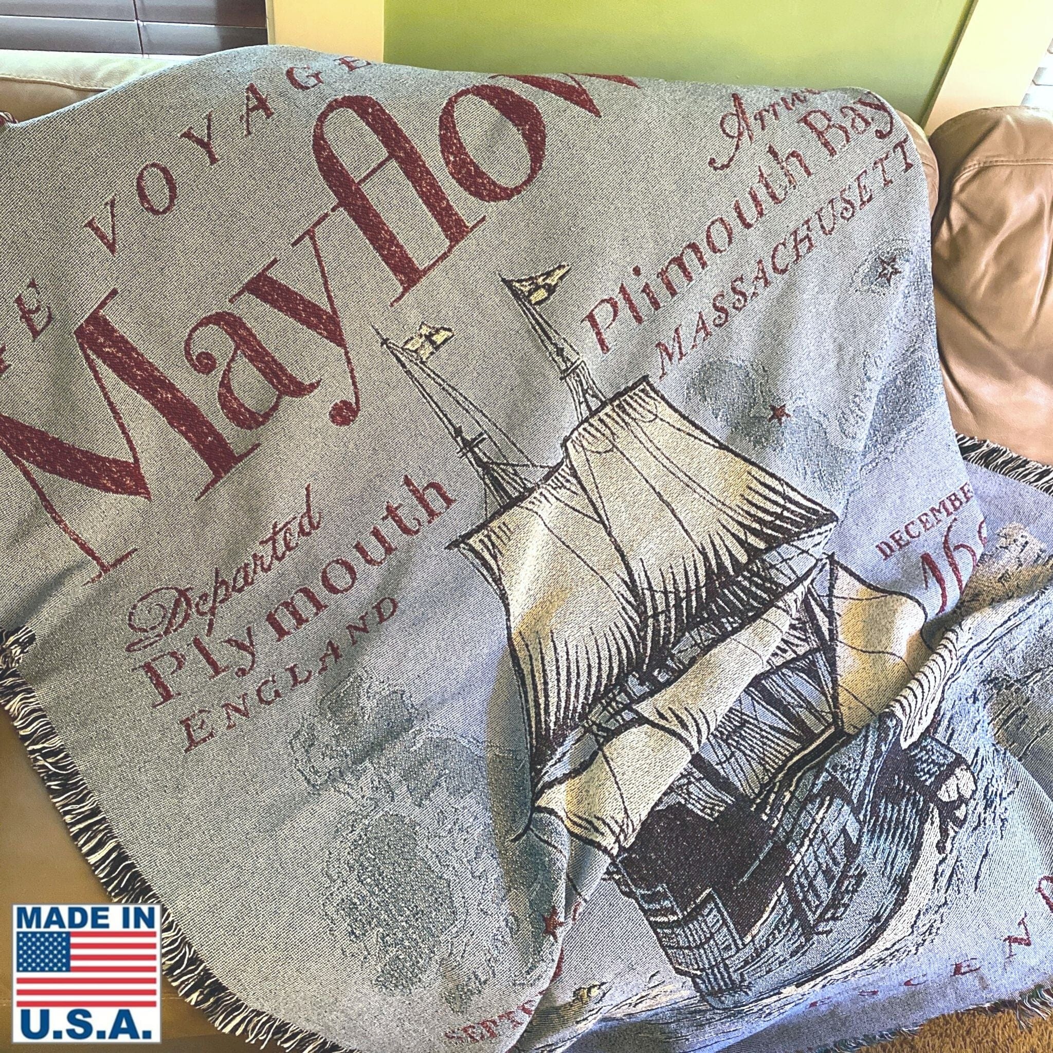 "Voyage of the Mayflower" woven blanket — Made in America – The History ...