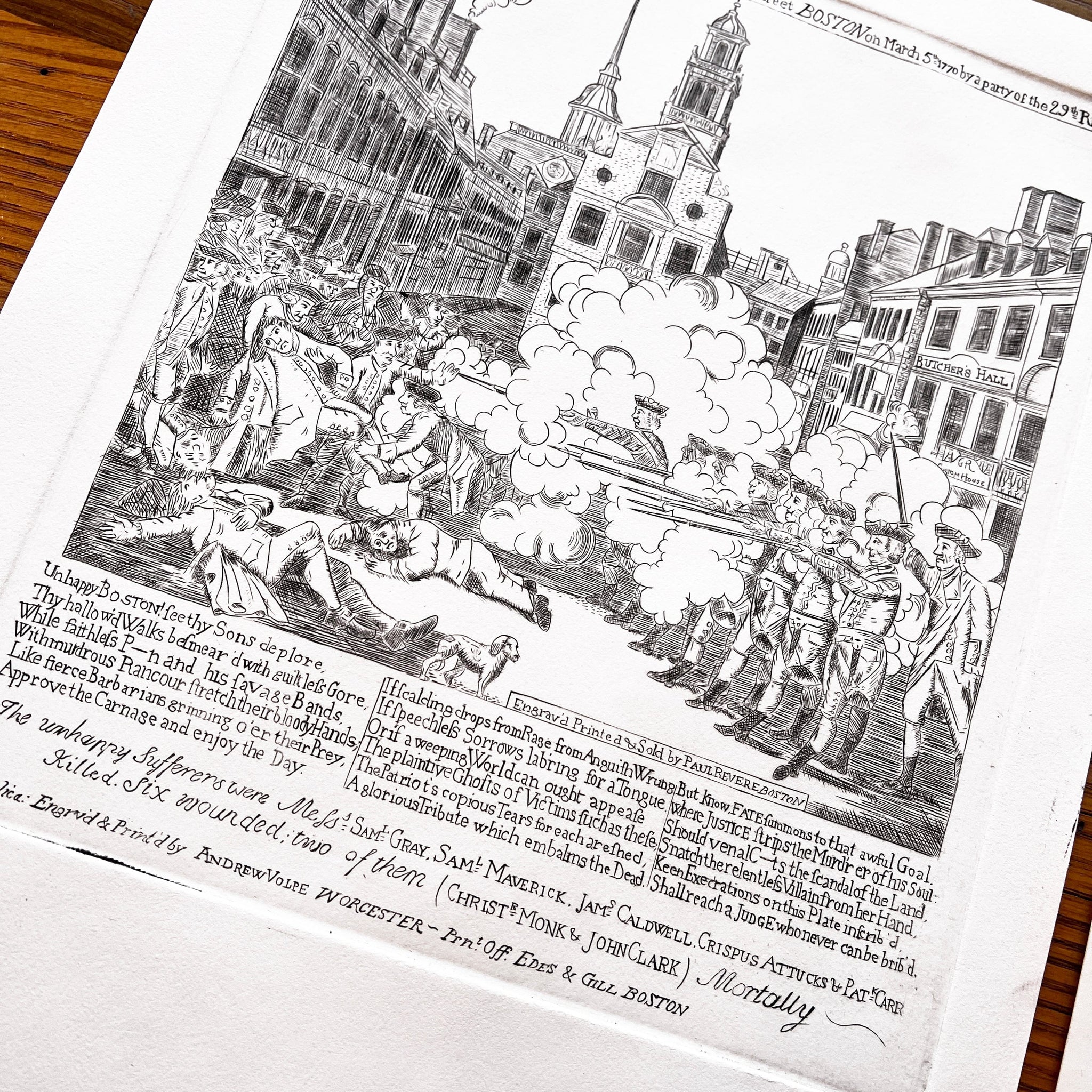 Boston Massacre Hand-Engraved print, after Revere – The History List