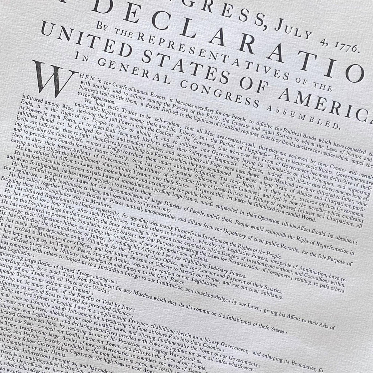 Dunlap broadside of the Declaration of Independence - Three-quarter si ...